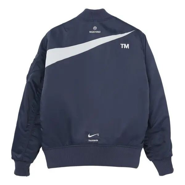 Nike Swoosh Therma-fit Reversible Padded Aviator Jacket - Blue