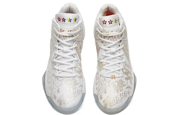 ANTA Klay Thompson 1 Pro High Top Athletic Sneakers - White/gold