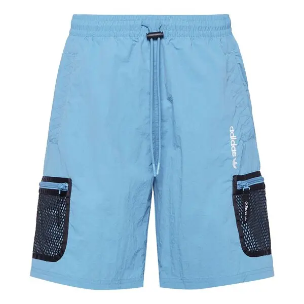 Adidas Originals Adv Wvn Shorts Multiple Pockets Outdoor Sports - Blue