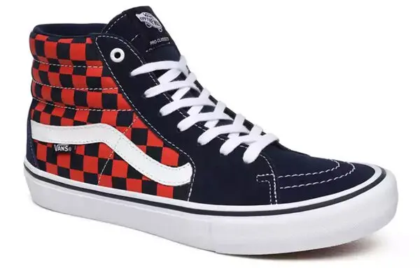 VANS Sk8-hi Pro Checkerboard High-top Sneakers - Blue/red