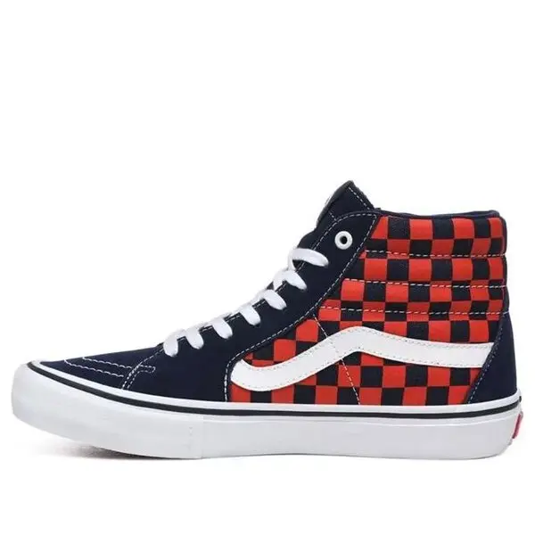 VANS Sk8-hi Pro Checkerboard High-top Sneakers - Blue/red