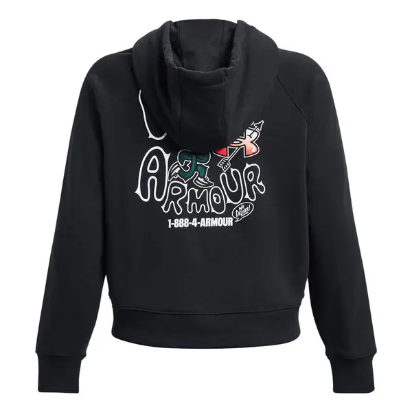 Under Armour Heavyweight Terry Hoodie With Graphic Detail - Black