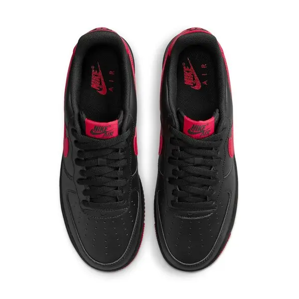 Nike Force 1 Low "bred Black" Sneakers - Black/red