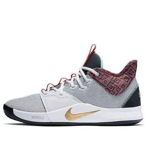 Nike Pg 3 "black History Month" Basketball Sneakers - Gray/white/red