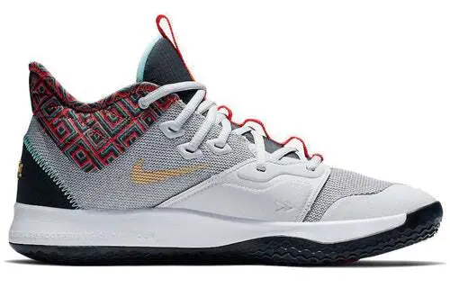 Nike Pg 3 "black History Month" Basketball Sneakers - Gray/white/red
