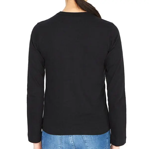 Play Comme Des Garcon Long Sleeve T-shirt With Heart Logo - Black