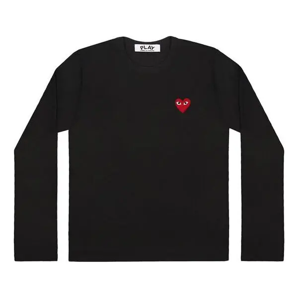 Play Comme Des Garcon Long Sleeve T-shirt With Heart Logo - Black