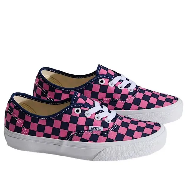 VANS Authentic Checkerboard "deep Indigo Blue Fizz Pink" Lace-up Sneakers - Deep Indigo Blue/fizz Pink