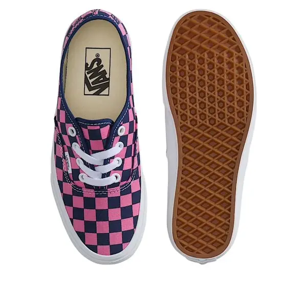 VANS Authentic Checkerboard "deep Indigo Blue Fizz Pink" Lace-up Sneakers - Deep Indigo Blue/fizz Pink