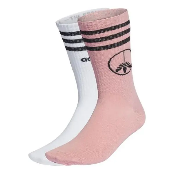Adidas Originals Stripe Logo Mid-top Socks 2 Pairs - Multi-color
