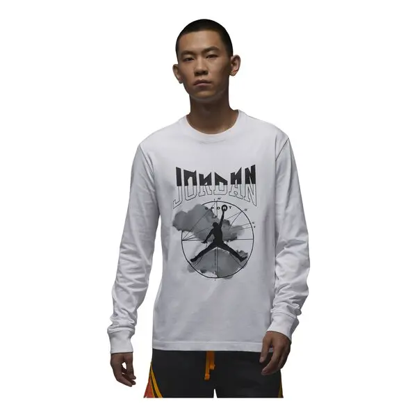 JORDAN Graphic Long Sleeve T-shirt Asia Sizing 'white