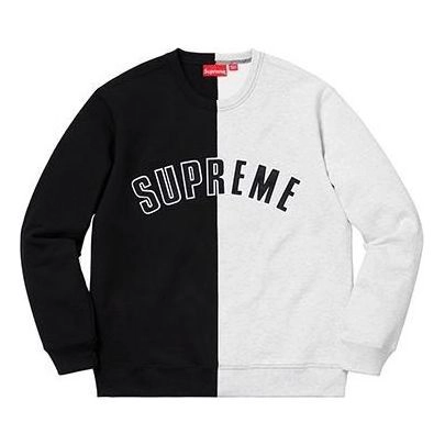 Supreme Fw18 Split Crewneck Sweatshirt - Black