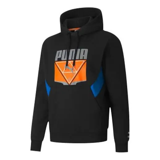 PUMA Winterized Pullover Hoodie - Black/blue