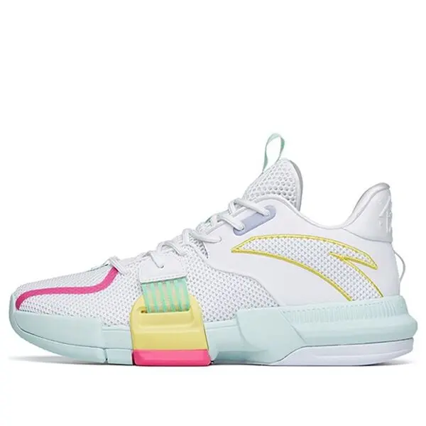 ANTA Light Crazy 1 Basketball Shoes 'white Green Pink - White/pink/green