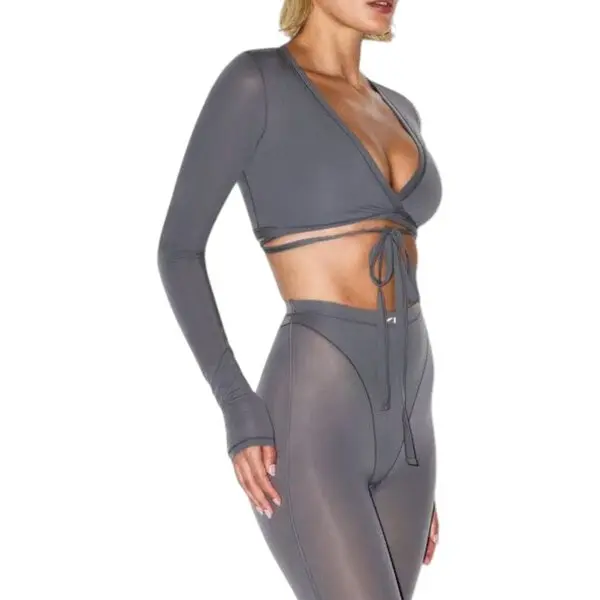 Nike X Skims Weightless Layers Long-sleeve Wrap Top
