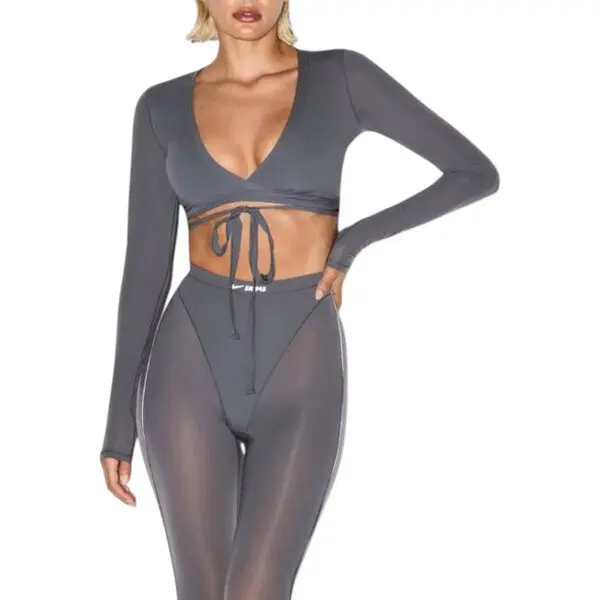 Nike X Skims Weightless Layers Long-sleeve Wrap Top