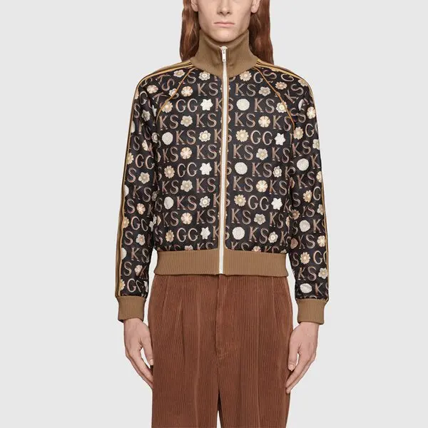 Gucci Gg Patterned Track Jacket - Black/ivory