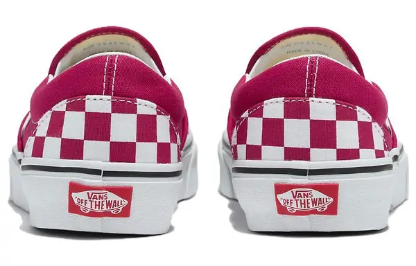 VANS Classic Slip-on Checkerboard Sneakers - Pink/red/white