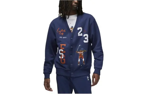 JORDAN X Eastside Golf Cardigan - Navy/red