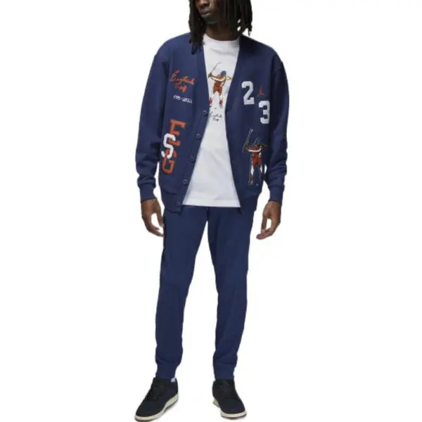 JORDAN X Eastside Golf Cardigan - Navy/red
