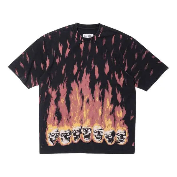 Supreme X Mm6 Maison Margiela Liquid Blue Oversized T-shirt 'black Red - Black/red