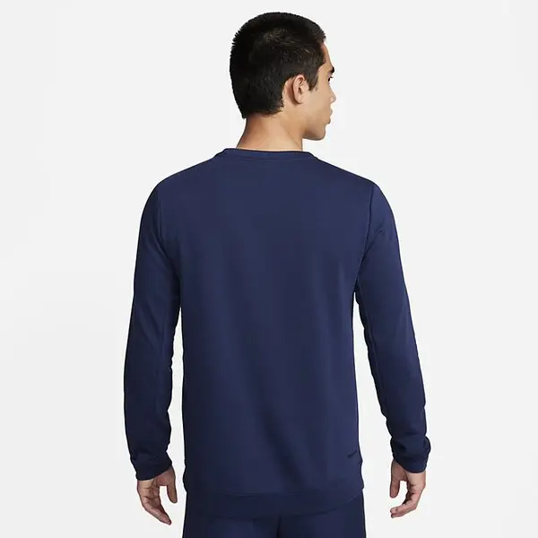 Nike Dri-fit Track Club Fleece Long-sleeve Crew Neck Sweatshirt - Midnight Navy