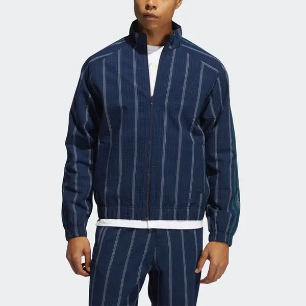 Adidas Originals Plaid Stand Collar Track Jacket