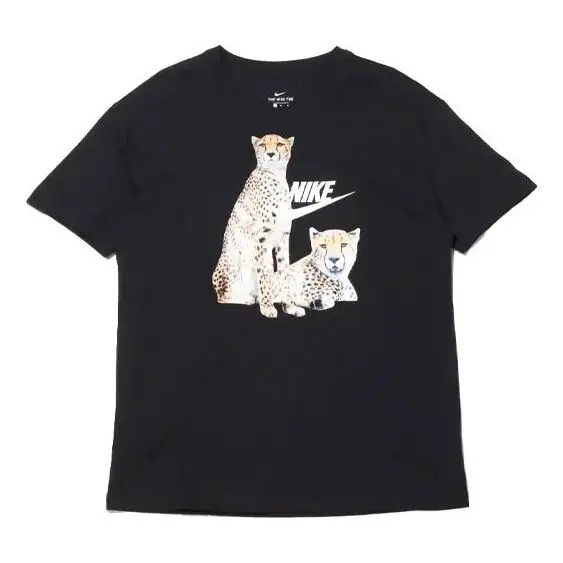Nike Cheetah Print Crewneck T-shirt - Black
