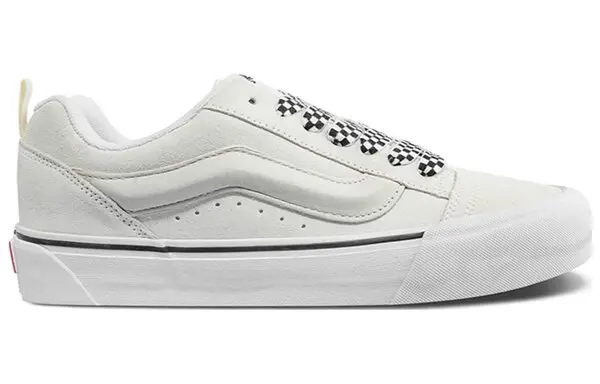 VANS Knu Skool Sneakers With Checkerboard Detailing - White/black