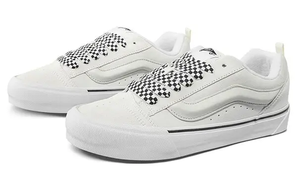 VANS Knu Skool Sneakers With Checkerboard Detailing - White/black