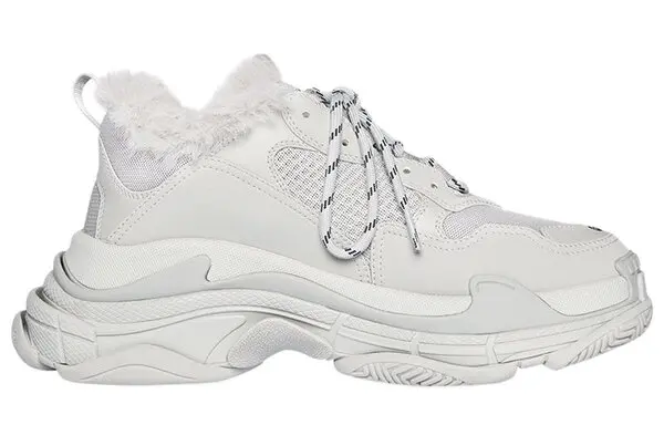 Balenciaga Triple S Sneakers With Faux Fur Accents