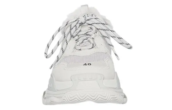 Balenciaga Triple S Sneakers With Faux Fur Accents