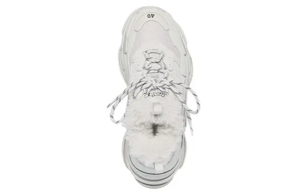 Balenciaga Triple S Sneakers With Faux Fur Accents