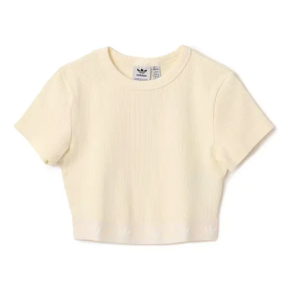 Adidas Ribbed Cropped T-shirt - Yellow
