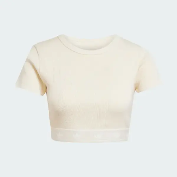 Adidas Ribbed Cropped T-shirt - Yellow