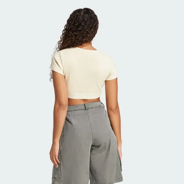Adidas Ribbed Cropped T-shirt - Yellow