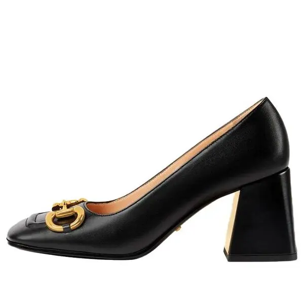 Gucci Mid-heel Pump With Horsebit Detailing - Black