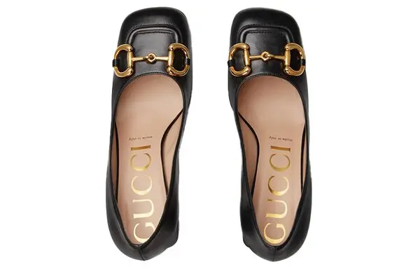Gucci Mid-heel Pump With Horsebit Detailing - Black