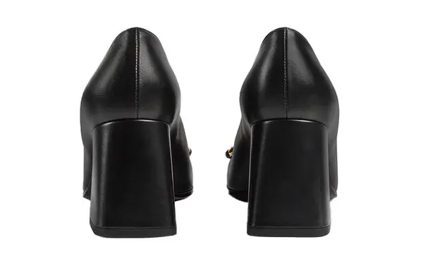 Gucci Mid-heel Pump With Horsebit Detailing - Black