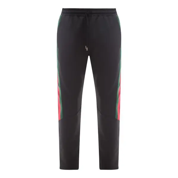 Gucci Neoprene Track Pants With Print - Black