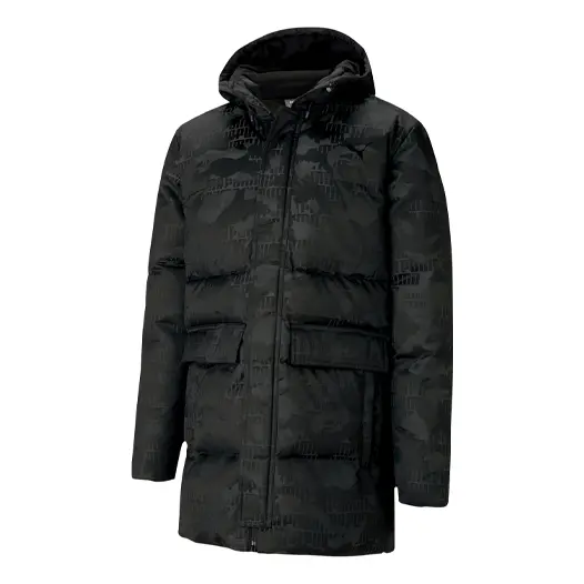 PUMA Camouflage Long Down Jacket - Black