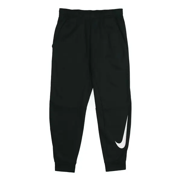 Nike Therma Tapered Swoosh Fleece Lined Sports Training Long Pants - Black