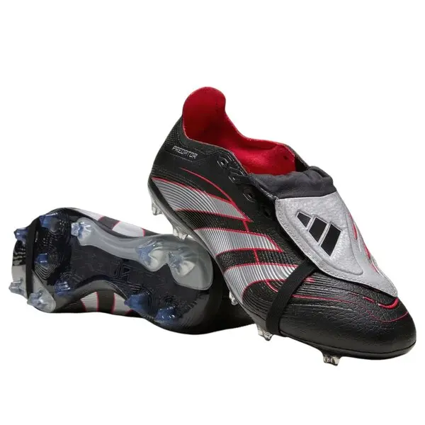 Adidas Predator League Fold-over Tongue Fg/mg Sneakers - Core Black/silver Metallic/vivid Red