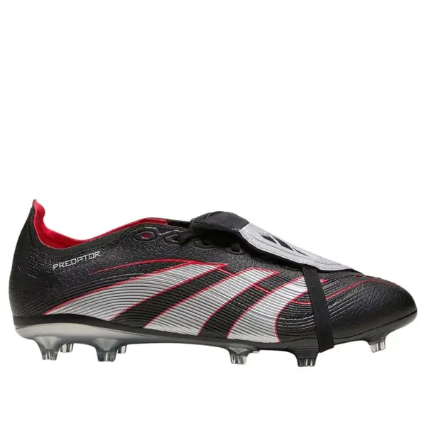 Adidas Predator League Fold-over Tongue Fg/mg Sneakers - Core Black/silver Metallic/vivid Red
