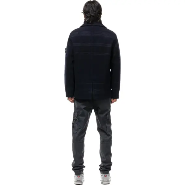 Stone Island Double-breasted Logo Patch Jacket