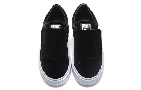 PUMA Basket Platform Strap Sneakers - Black And White