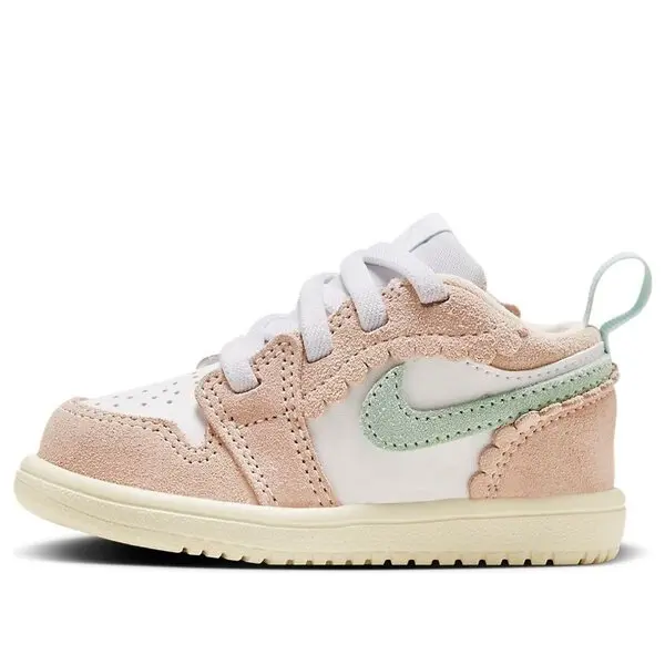 JORDAN 1 Low Se Scalloped Edge Sneakers - Guava Ice/jade Ice/white