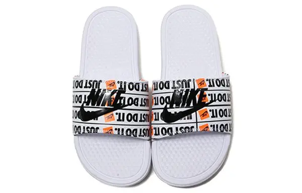 Nike Benassi Slide "just Do It Print - Black/white