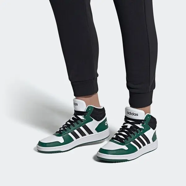 Adidas Hoops 2.0 Mid Sneakers - Black/green
