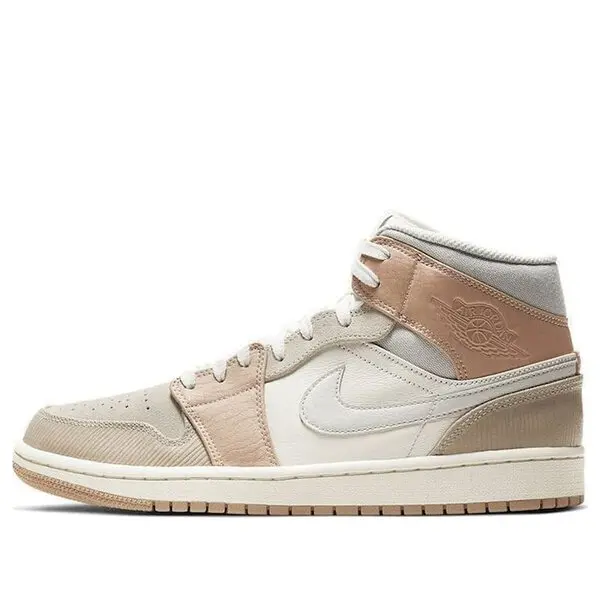 JORDAN 1 Mid Sneakers - Sail/light Bone-string-shimmer Voile